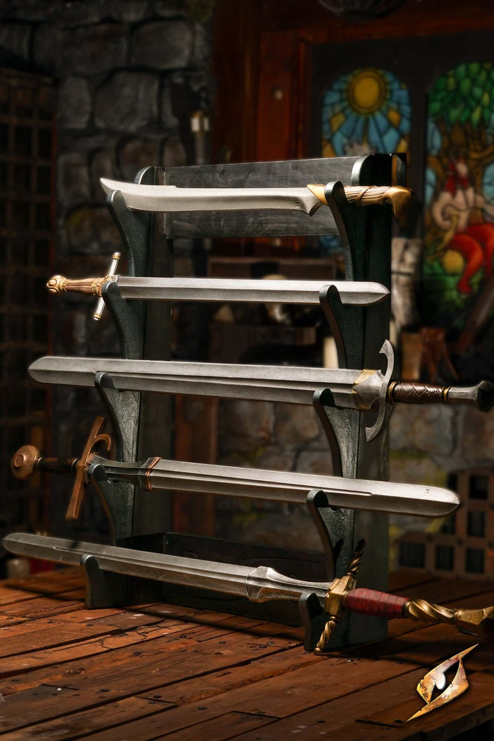 Display - Sword Wall Racking 5 slots for Compact Spaces